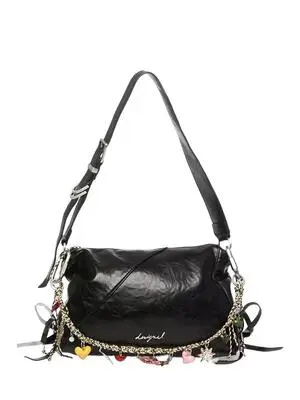 Desigual Gravity Charm-embellished Lace-up Shoulder Bag - Black