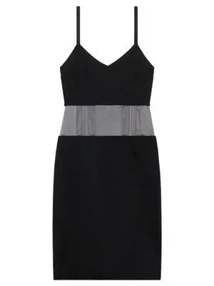 Marni Wool Dress With Satin Waist - Black