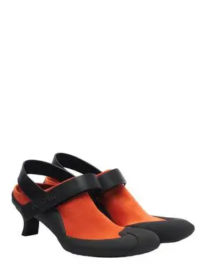 Loewe Dive Slingback Suede Pumps - Orange