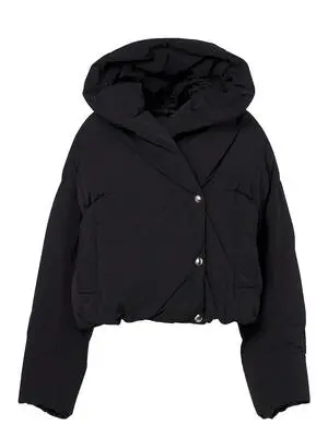 Sportmax Cropped Hooded Down Jacket - Black