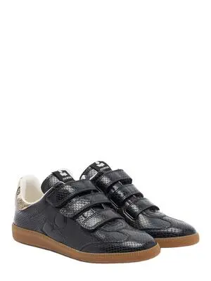 Isabel Marant Étoile Beth Snake-effect Leather Sneakers - Black