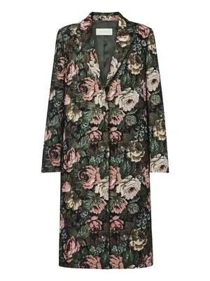 Dries Van Noten Floral Jacquard Coat - Multicoloured