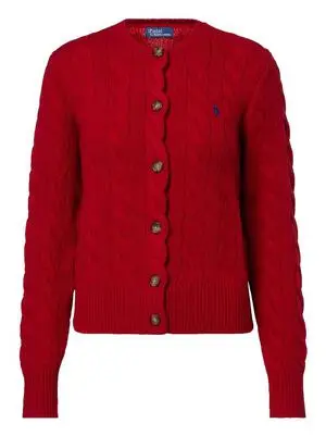 Polo Ralph Lauren Cable-knit Wool And Cashmere Cardigan - Red