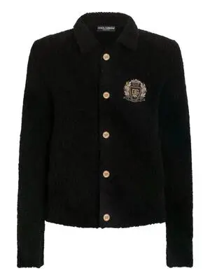 Dolce & Gabbana Alpaca-blend Cardigan With Embroidery - Black