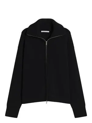 Studio Nicholson Sandos Rib Zip Though Jumper - Black