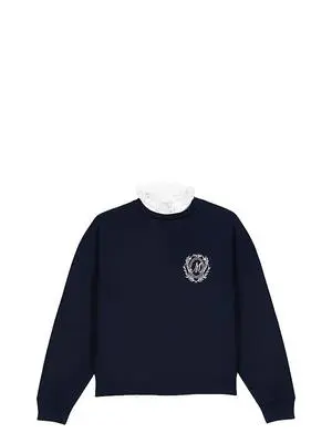 MAJE Varsity-embroidered Oversized Cotton Sweatshirt 8