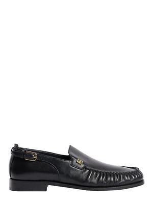 Sandro Buckle-embellished Leather Loafers - Black