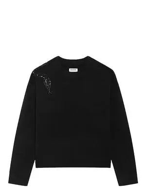 Zadig&Voltaire Markuz Rhinestone-embellished Wool-blend Jumper - Black
