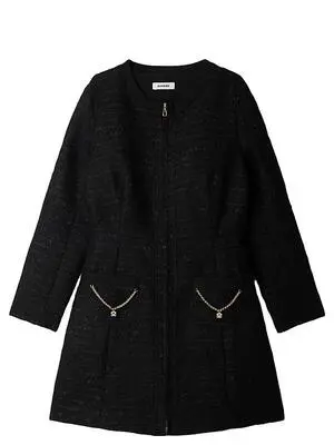 Sandro Zipped Chain-embellished Woven Mini Dress - Black
