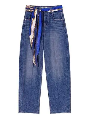 Maje Carrot Detachable-scarf Denim Jeans - Blue