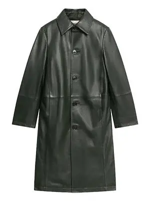 Zadig&Voltaire Mentlyr Collared Leather Coat - Gloom