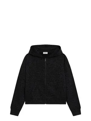 Zadig&Voltaire Swee Leopard-print Cotton-jersey Hoodie - Carbone