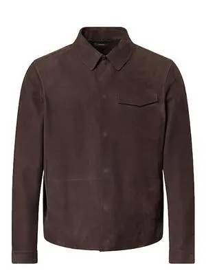 TOM FORD Nubuck Suede Leather Jacket 42 Dark Brown