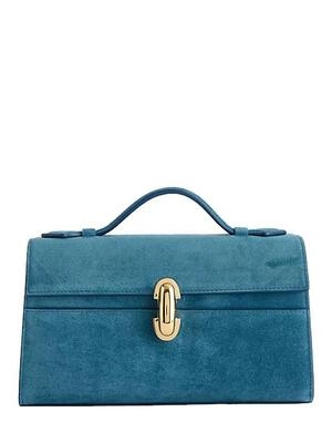 Savette Symmetry Suede Top-handle Bag - Baltic