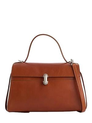 Savette Symmetry Leather Top-handle Bag - Cognac