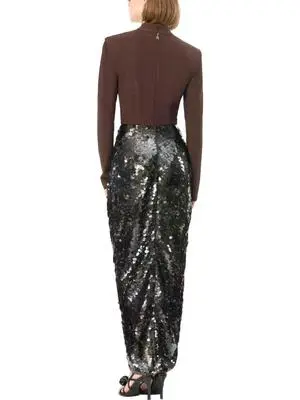 ROTATE BY BIRGER CHRISTENSEN Knotted Midi Dress - Brown