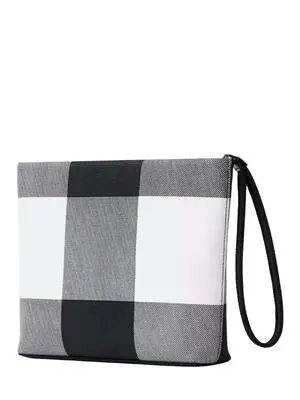 Givenchy Pouch In Checked Canvas - Black