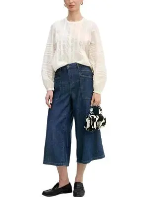 MOS MOSH Lace Panelled Shirt - Neutrals