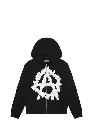 DENIM TEARS Anarchy Zip-up Hoodie - Black