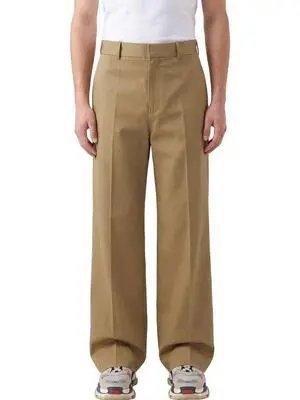 Balenciaga Wide-leg Cotton Chino Trousers With A Mid-rise Waist - Camel
