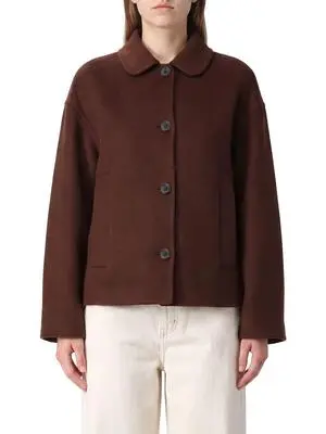 Marni Single-breasted Short Wool Coat With Classic Collar - Cocoa