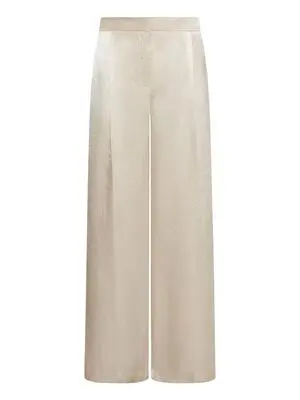 Marella Satin Wide-leg Trousers - Neutral