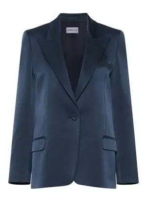 Marella Satin Single-breasted Blazer - Navy