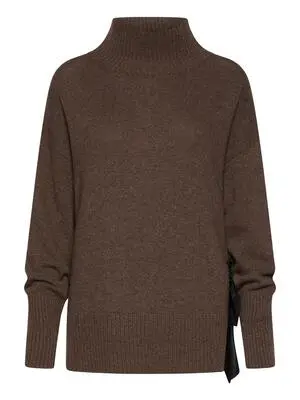 Marella Lace-detail Sweater - Brown