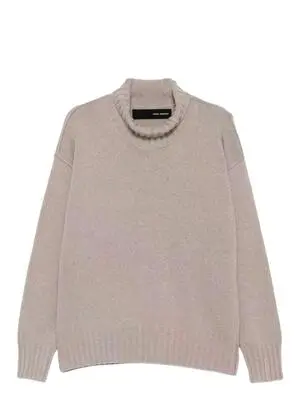 Isabel Benenato Roll-neck Drop-shoulder Sweater - Neutrals