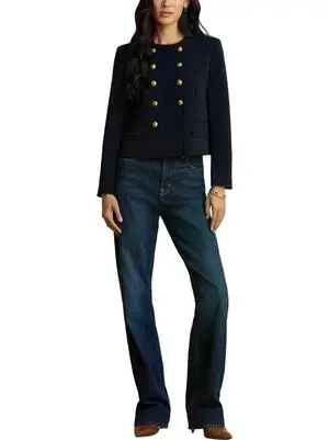 Ralph Lauren Double-breasted Sablé Crepe Jacket - Blue