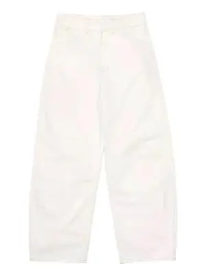 Bimba Y Lola Barrel- White Denim 5-pocket Trousers - Neutrals