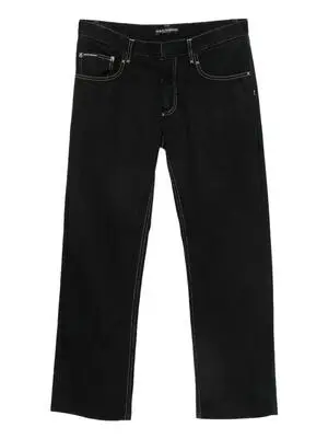 DOLCE & GABBANA 2000s Contrast-stitch Trousers