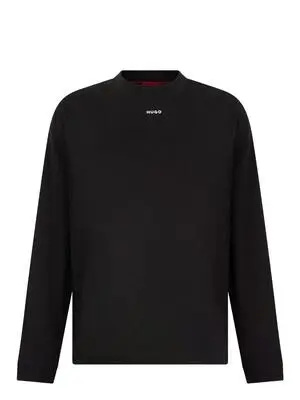 BOSS Logo-print Long-sleeves T-shirt - Black