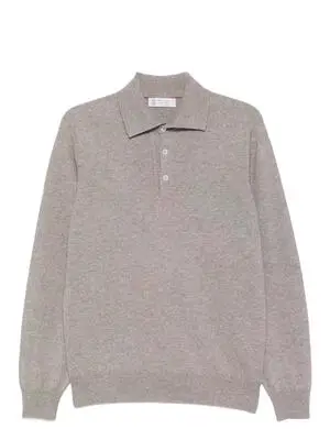Brunello Cucinelli Long-sleeve Polo Sweater - Grey