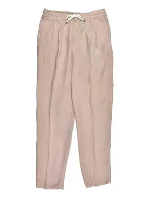 Brunello Cucinelli Pleated Drawstring Linen Trousers - Neutrals