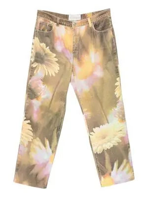 Roberto Cavalli 1980s Floral-print Jeans - Brown