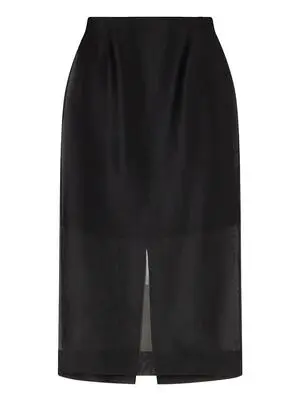 Carolina Herrera Silk-organza Midi Skirt - Black
