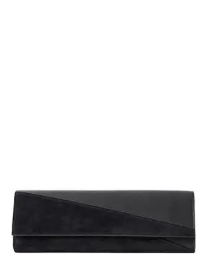 Proenza Schouler Hex Leather And Suede Clutch - Black