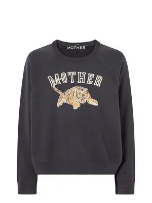 MOTHER The Concert Printed Cotton Sweatshirt - Black