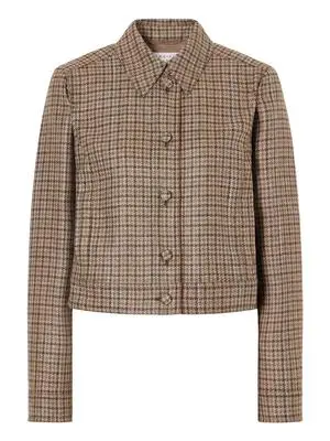 Gabriela Hearst Thereza Houndstooth Wool And Silk-blend Blazer - Brown