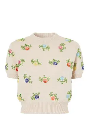 Rabanne Floral-embellished Merino Wool Sweater Multi
