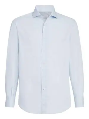 Brunello Cucinelli Cotton Twill Shirt - Blue
