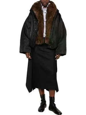 JUUN.J Faux-fur Trim Hooded Jacket - Black