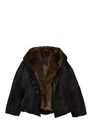 JUUN.J Faux-fur Trim Hooded Jacket - Black
