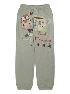 PRAYING Coffee Graphic-print Track Pants - Grey