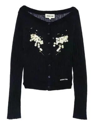 SHUSHU/TONG Beaded Floral-embellished Cardigan - Blue