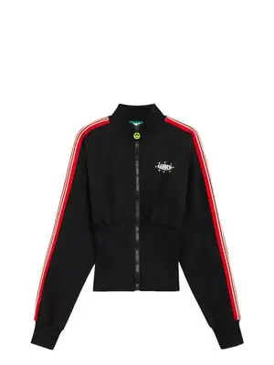 BARROW Logo-print Corset-waist Zip-up Sweatshirt - Black