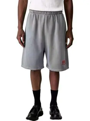 WILLY CHAVARRIA Ccc Buffalo Logo-embroidered Shorts - Grey