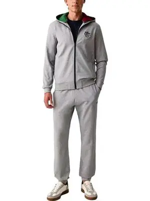 AERONAUTICA MILITARE Logo-embroidered Zip-up Hoodie - Grey