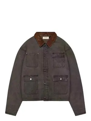 RETERNITY Waxed Hunting Corduroy-collar Jacket - Grey